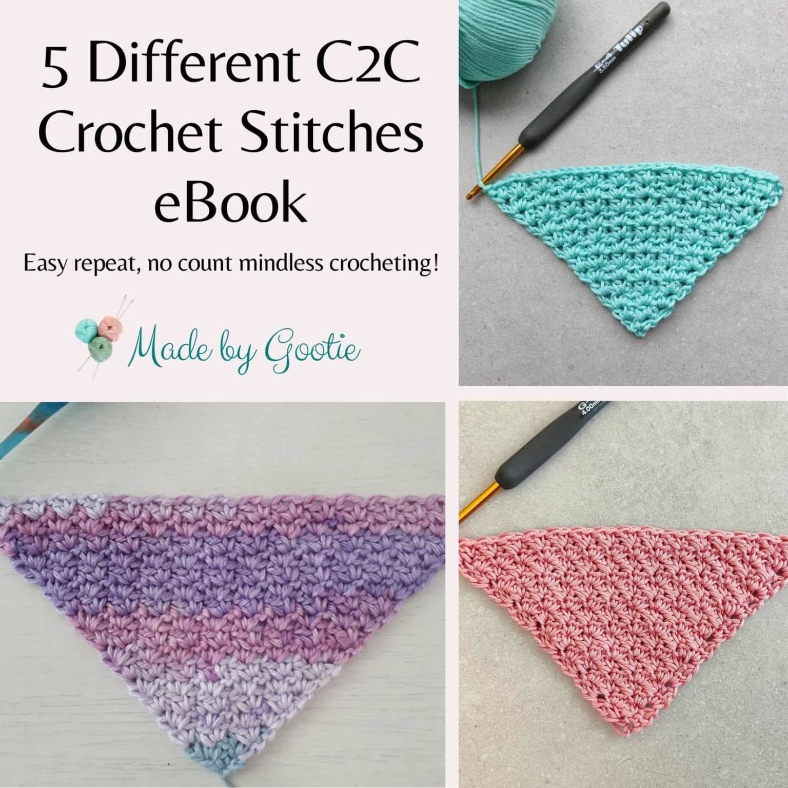 C2C V Stitch: Free Corner to Corner Crochet Pattern - Made by Gootie