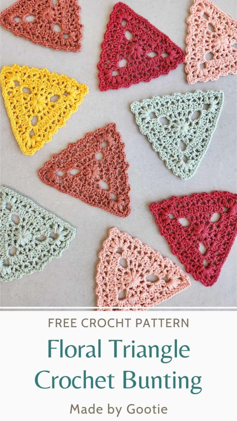 Floral Crochet Triangle Bunting Pattern (Free) - Made by Gootie