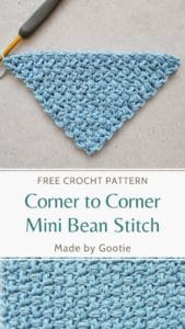 C2C Mini Bean Stitch Free Pattern - Made by Gootie