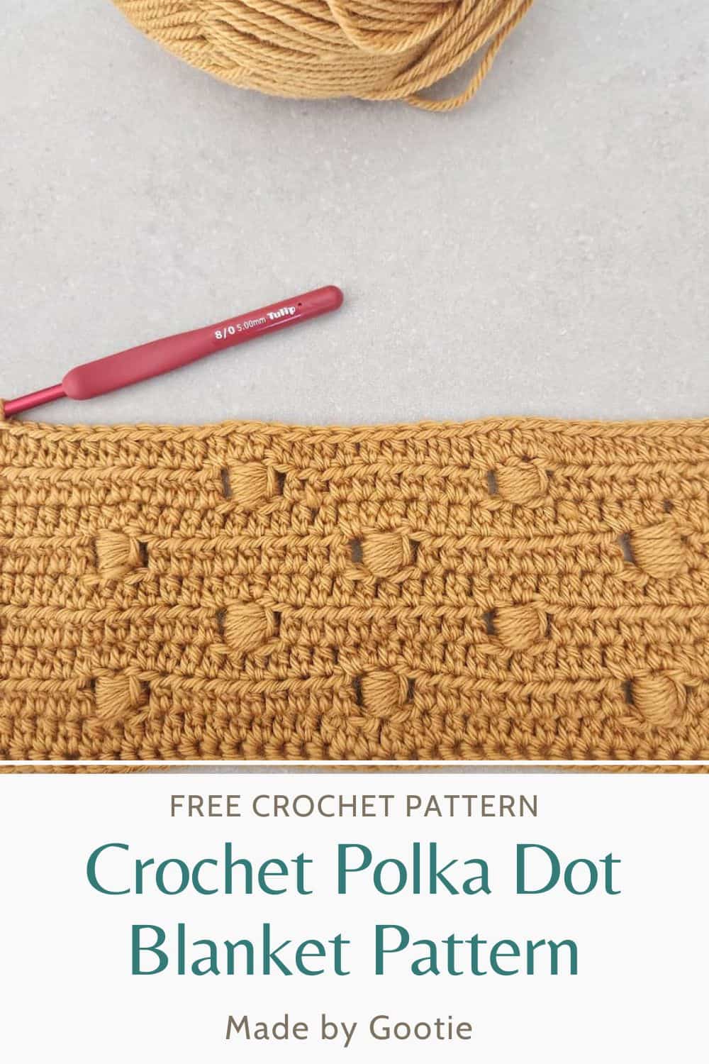 Crochet Polka Dot Blanket with Bead Stitch - Made by Gootie