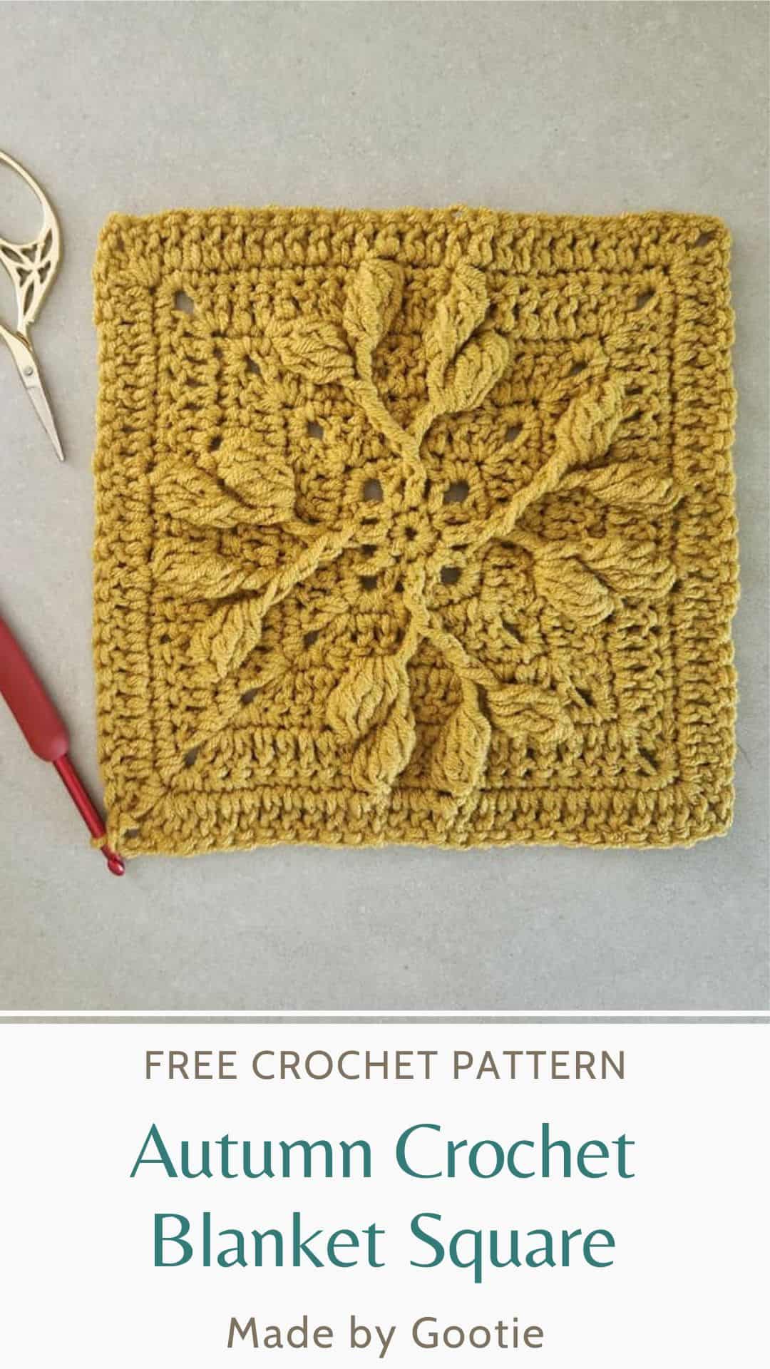 Autumn Bloom Square - Leaf Granny Square Pattern - Made by Gootie